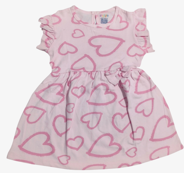 pink colour Big Heart Frock with trending Design